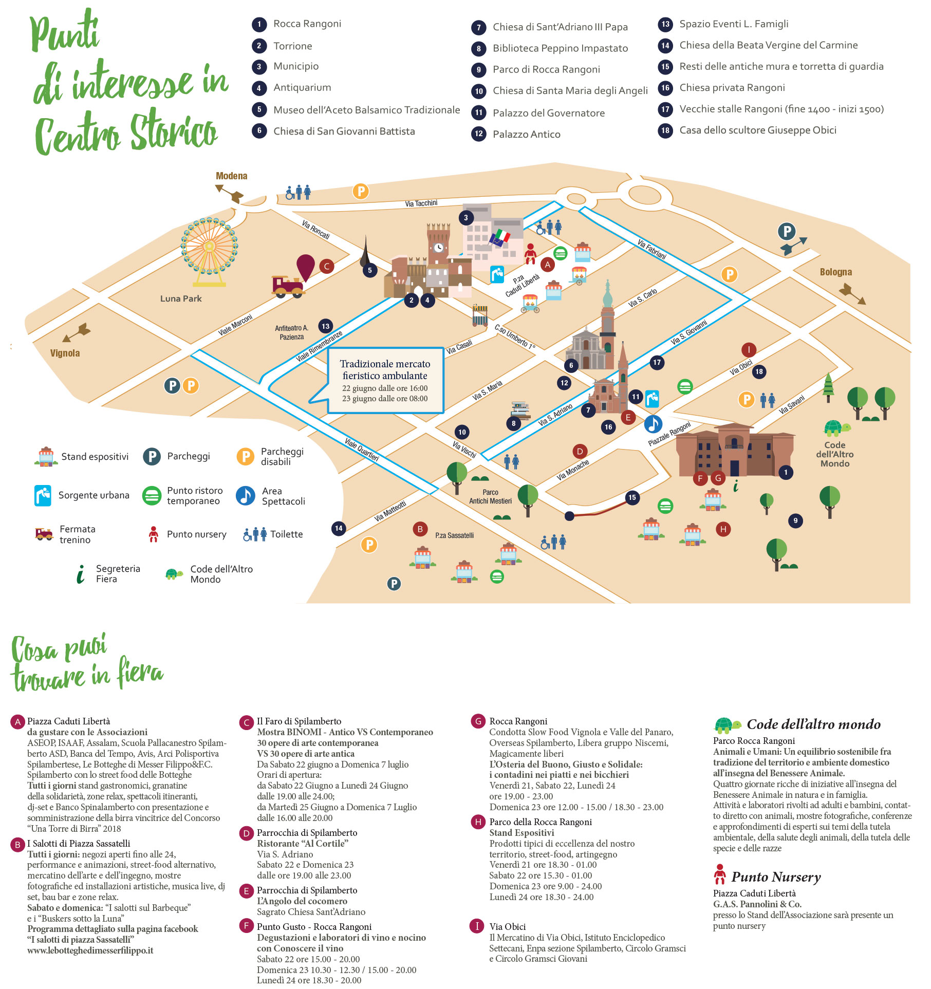 Mappa della Fiera - Fiera di San Giovanni Spilamberto